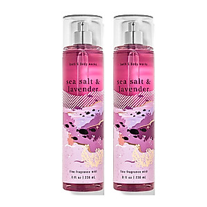 Bath and Body Works Sea Salt & Lavender Fine Fragrance Mists Pack Of 2 8 oz. Bottles (Sea Salt & Lavender)