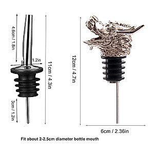 7 Pack Bottle Pourer Wine Aerator, Liqour Pour Spouts for Olive Oil Alcohol Bottle, Stainless Steel Dragon Pourers