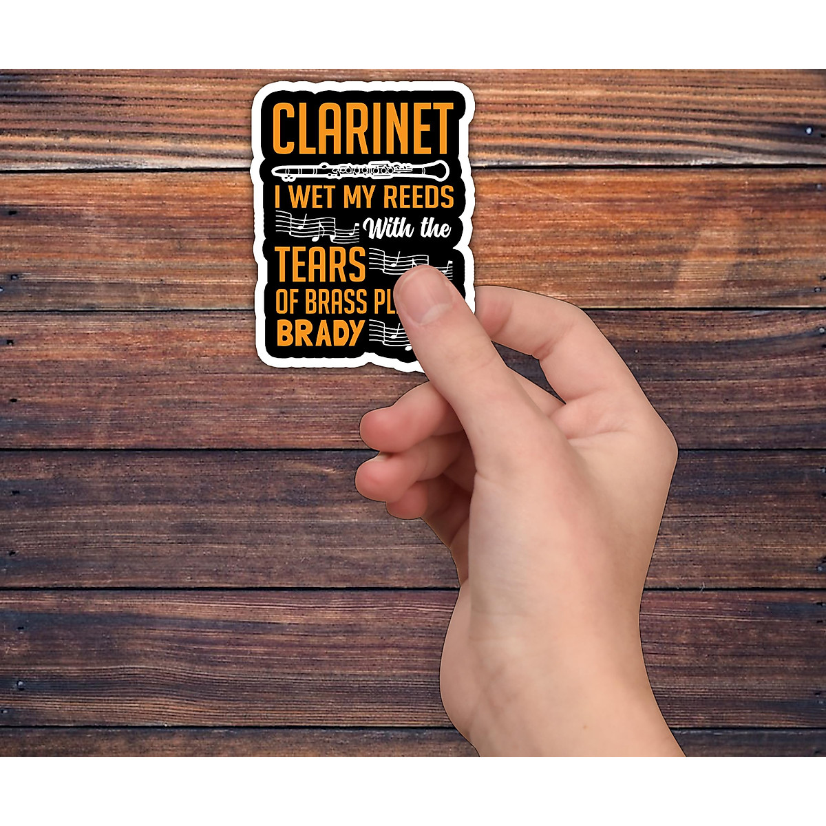 (3Pcs) Personalized Clarinet Stickers - Clarinet I Wet My Reeds with The Tears of Brass Players Stickers Gift Decoration Helmet Bumper Hardhat 3”x4”