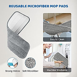 Dust Mops for Floor Cleaning Spray Floor Mop -MEXERRIS Microfiber Mops Wet Mops with Spray Include 3 Washable Pads 2 Bottles Wood Floor Mops Commercial Home Use for Laminate Wood Vinyl Ceramic Tiles