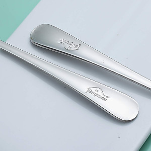 Berglander Salad Server Set, Stainless Steel Salad Serving Set, Salad Servers, Salad Spoon, Salad Fork, Pack of 2 (Shiny Silver)