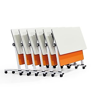 Foldable Meeting Table Set of 6,Flip Top Mobile Training Table with Modesty and Lockable Wheels, for Conference Rooms,Training Rooms,Media Centers,Classrooms (Color : A, Size : 120 * 60 * 75cm)