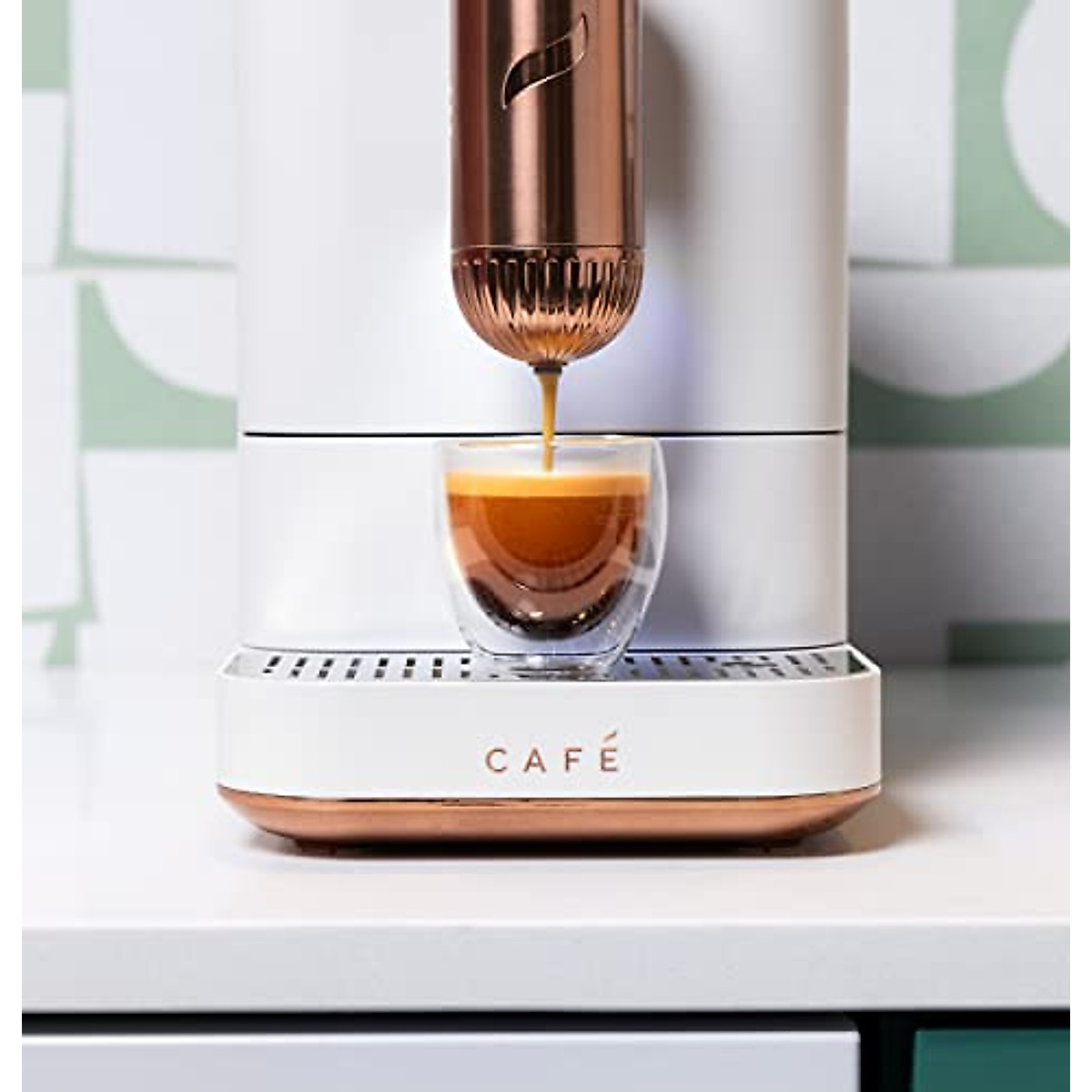 Café Affetto Automatic Espresso Machine | Brew in 90 Seconds | 20 Bar Pump Pressure for Balanced Extraction | Five Adjustable Grind Size Levels | WiFi Connected for Drink Customization | Matte White