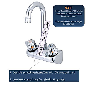Leyso Hot Knob Handle Kit with Stem for ABC 4" Hand Sink Faucet, Twist Clockwise to Open