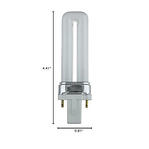Sunlite PL5/SP41K/10PK 2-Pin Fluorescent 5W 4100K Cool White U Shaped PL CFL Twin Tube Plugin Light Bulbs with G23 Base (10 Pack)