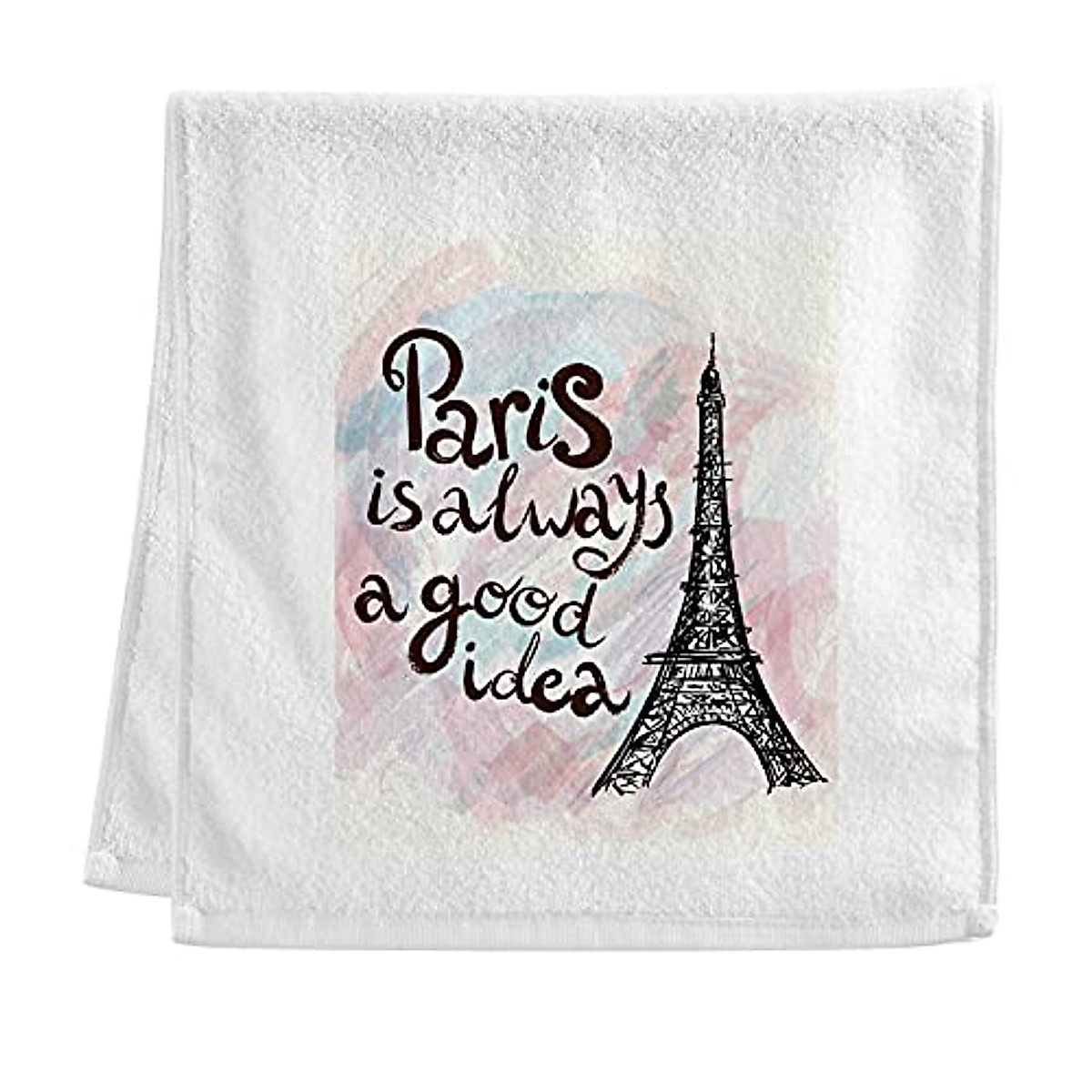 ALAZA Paris Always Good Idea Eiffel Tower Towels 100% Cotton Hand Towel for Bathroom 16 x 30 inch, Absorbent Soft & Skin-Friendly, 2 pack