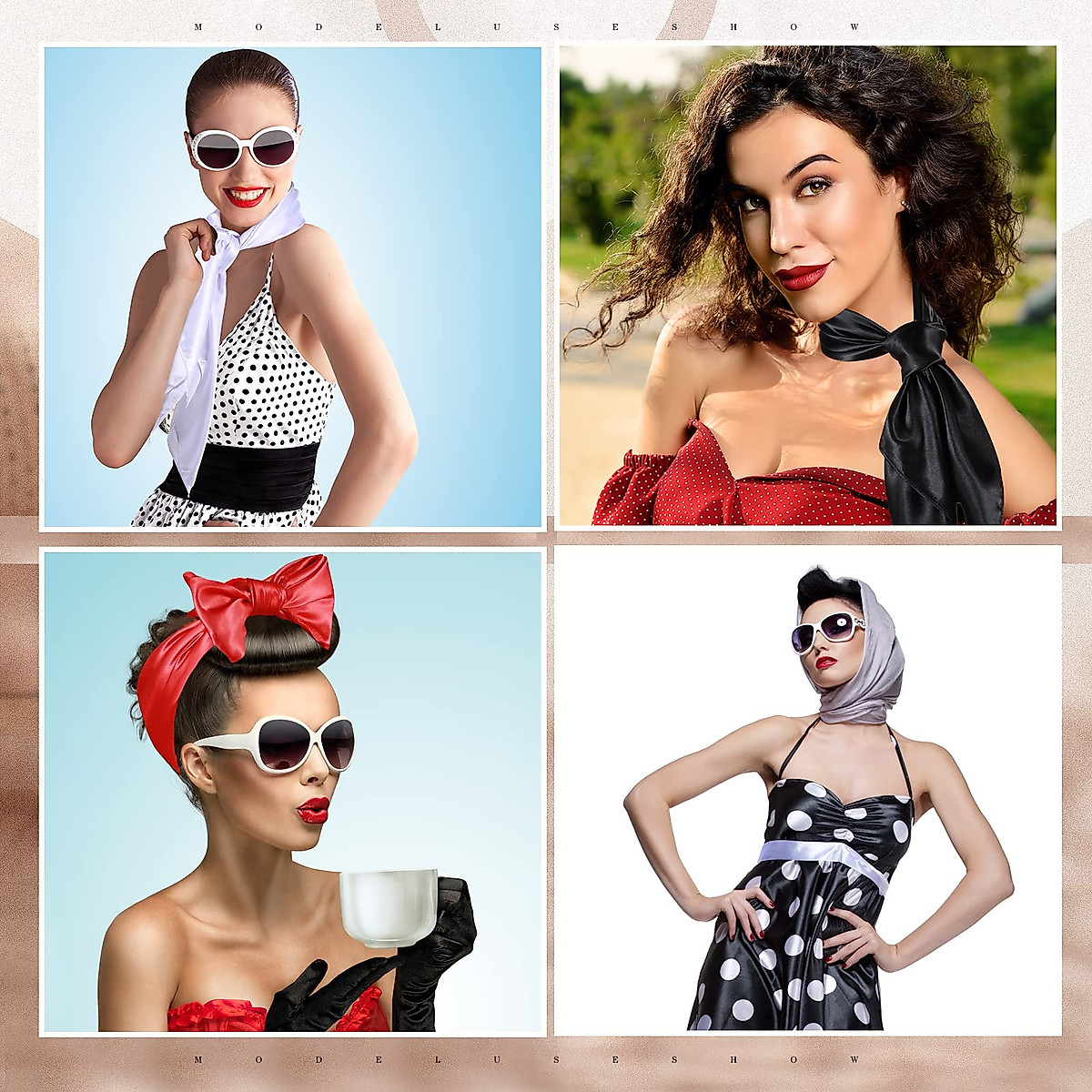 Haysandy 15 Pcs 35 Inches Square Silk Like Head Scarf 50s Large Satin Hair Scarf Bandana for Sleeping Solid Color Bandanas Hair Wrapping Neck Scarves for Women