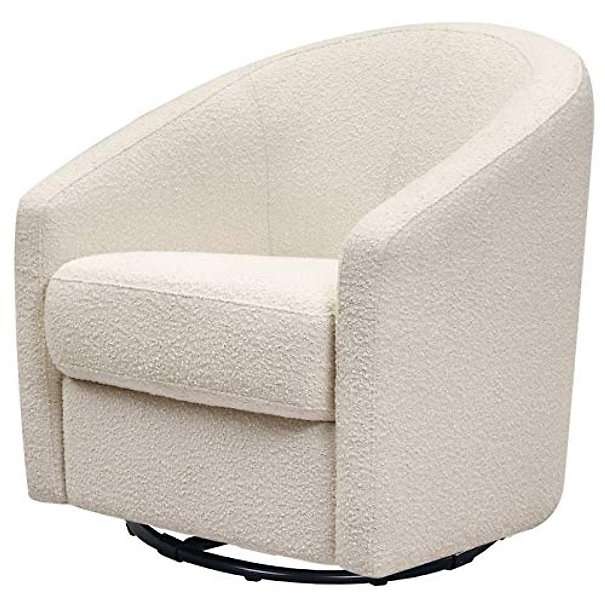 Home Square Fabric Upholstered Swivel Glider in Ivory Boucle (Set of 2)