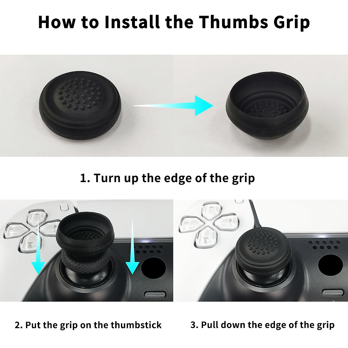 PlayVital Guardian Edition Ergonomic Soft Controller Silicone Case Grips for ps5 Compatible with Charging Station Rubber Protector Skins with Thumbstick Caps for ps5 Controller - Clear White