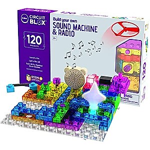 E-Blox Building Blocks STEM Circuit Kit, 120 Projects, Build Your Own Sound Machine & Radio, Build Real Working FM Radio & Listen to Favorite Station, Science, Birthday Gift, Boys, Girls, 8+
