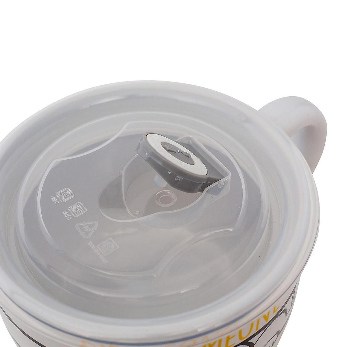 Silver Buffalo Peanuts Snoopy and Woodstock Ceramic Soup Mug with Vented Plastic Lid, 24 Ounces, 1 Count (Pack of 1)