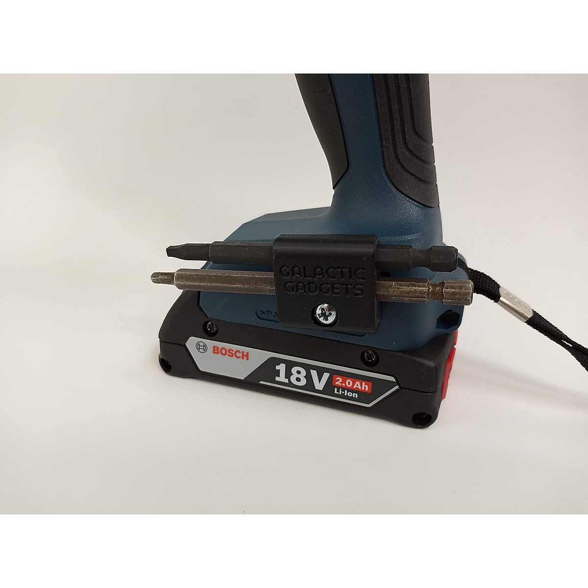 Side Mounted MAGNETIC Bit Holder for Makita 18V, Ryobi 18V, Ridgid or Bosch - Drills, Drivers, Impacts (Black) - Galactic Gadgets