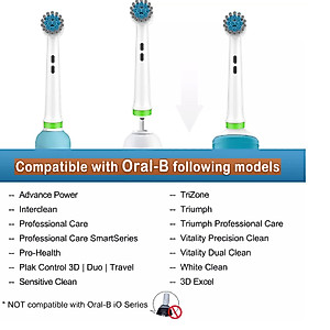 Toothbrush Heads for Oral B Braun Replacement Heads, Professional Electric Toothbrush Heads, Precision Clean Brush Heads Refill Compatible with Oral-B 8000/Pro 9600/1000/ 3000/5000/7000 (EB17XSA)