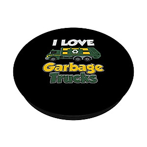 I Love Garbage Truck Trash Dustcart Driver Waste Recycling PopSockets Swappable PopGrip