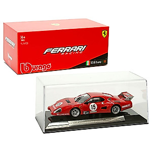 Bburago-1/43 Scale Model Compatible With Ferrari Racing 512 Bb Ii Serie 1981 Racing Car Die-Cast Model Miniature Collectible,Red