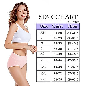 COSOMALL Women's Cotton High Waisted Underwear Ladies Soft Full Briefs Panties Multipack (Multi-B M)