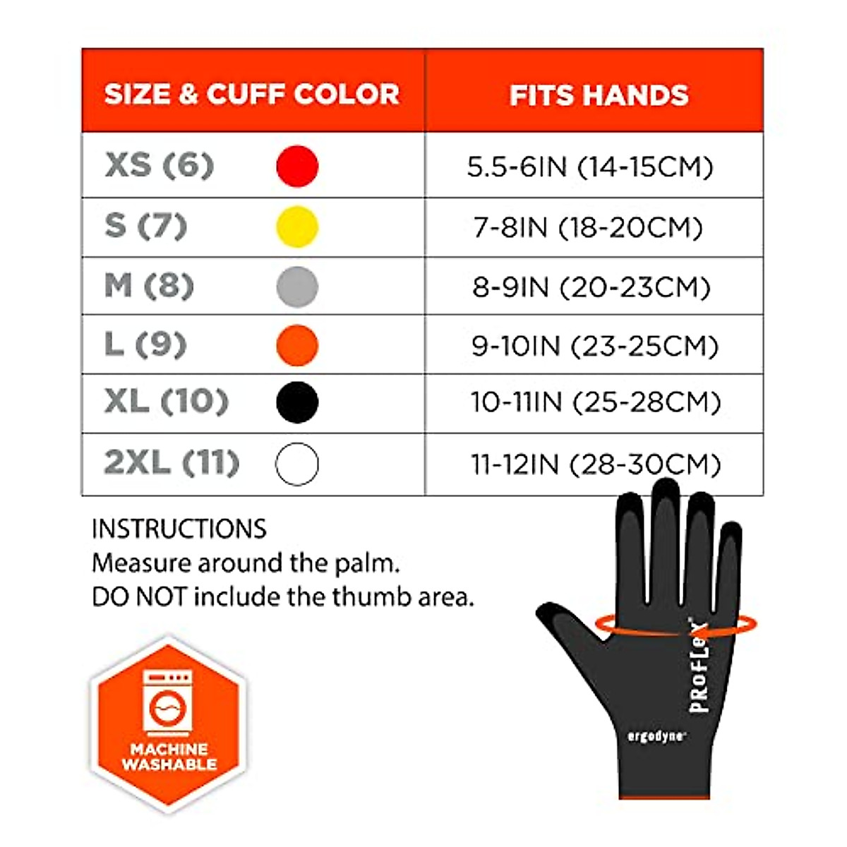 Ergodyne - 7001 2Xl Blk Abras Resis Nitrile-Coated Gloves Dsx (17956)