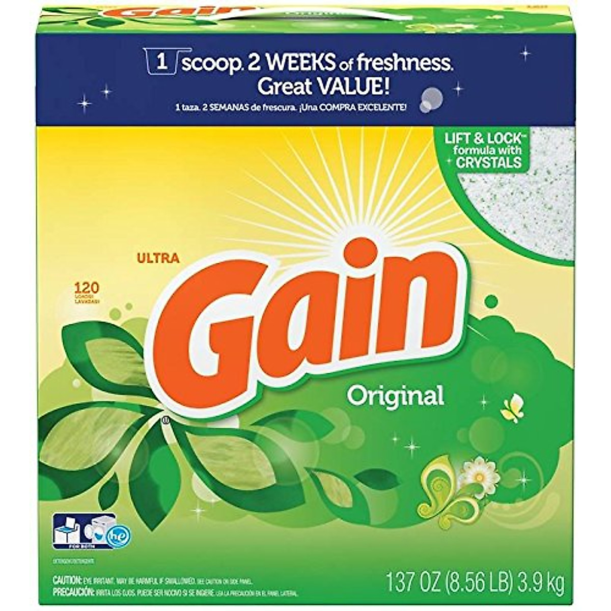 Gain Ultra Powder Laundry Detergent, Original, 137 Ounce