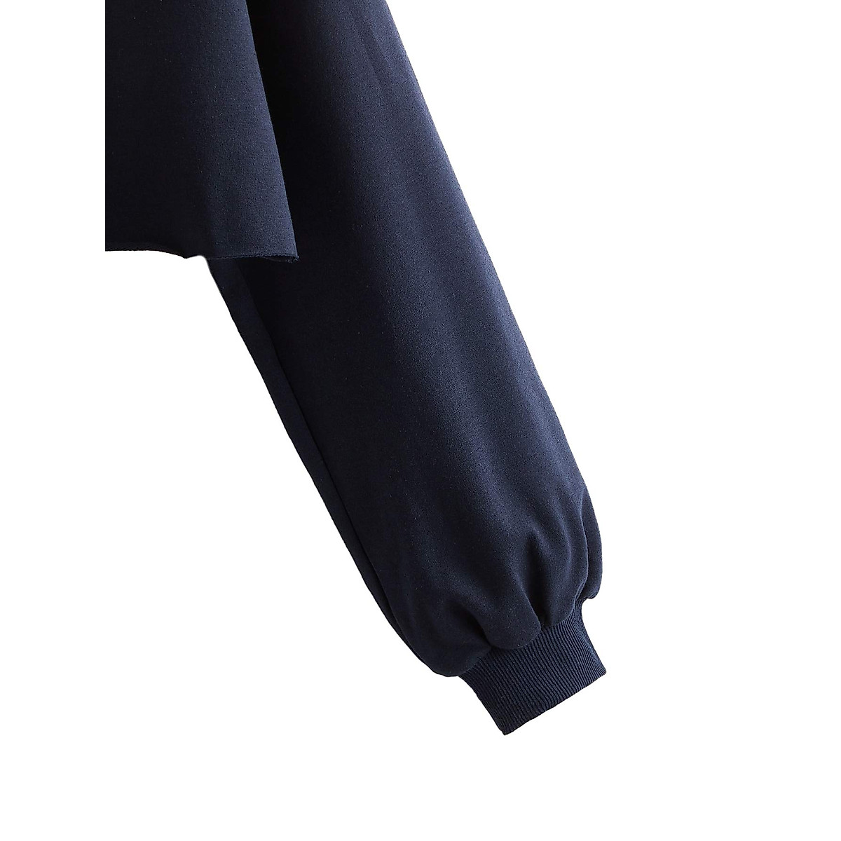 SweatyRocks Women's Casual Long Sleeve Crew Neck Letter Print Crop Top Sweatshirt Navy XS