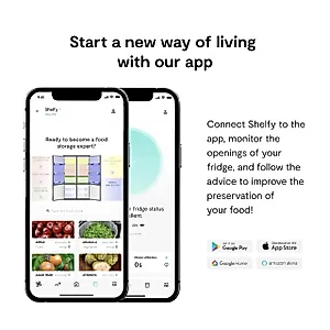 Vitesy Shelfy Smart Refrigerator Device | Extends Food Freshness and Reduces Food Waste | Removes Bad Odors | IoT Technology | Photocatalytic and Washable Filter | USB-C Charging