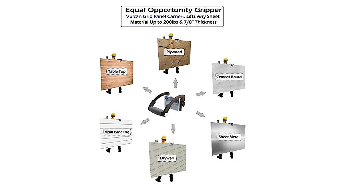 Vulcan Grip Panel Carrier for Easy Solo Lifting of Drywall & Plywood