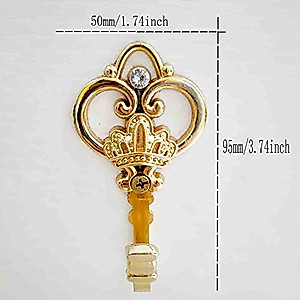 Cucumis Crown Curtain Wall Hook Household Clothes Hanging Hook Window Drapery Medallion Holdbacks, Curtain Tiebacks, Wall Hook, Tassel Holder 1 Double (Gold)