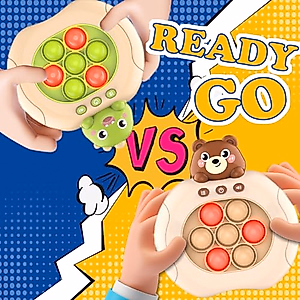 Fast Push Pop Pro Light Up Fidget Bubble Game Controller, Puzzle Pop Pro Game Fidget Toys Adults Handheld Bubble Pop Fidget Game Console Anti-Anxiety Autism Decompression Electronic Travel Game Toy