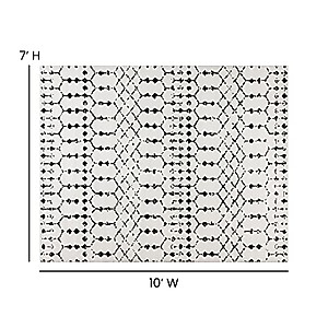 Flash Furniture Geometric Bohemian Low Pile Rug - 8' x 10' - Ivory/Black