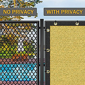 Cisvio 4ft x50ft Privacy Screen Fence Heavy Duty 170 GSM Wind Screen & dustproof Protective Covering Mesh Fencing for with Brass Grommets Outdoor Patio Lawn Garden Balcony Sand