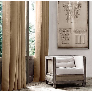 AK TRADING CO. Burlap Drape Panel Backdrop - 100% Jute Burlap Window Curtain Panel, Made in USA, Natural Burlap Curtains with 3-4" Rod Pocket, 2-Piece Set - 5ft x 9ft