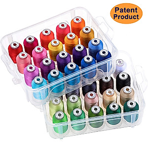 New brothread 40 Brother Colors 500m Each Embroidery Machine Thread with Clear Plastic Storage Box for Embroidery Sewing Machine