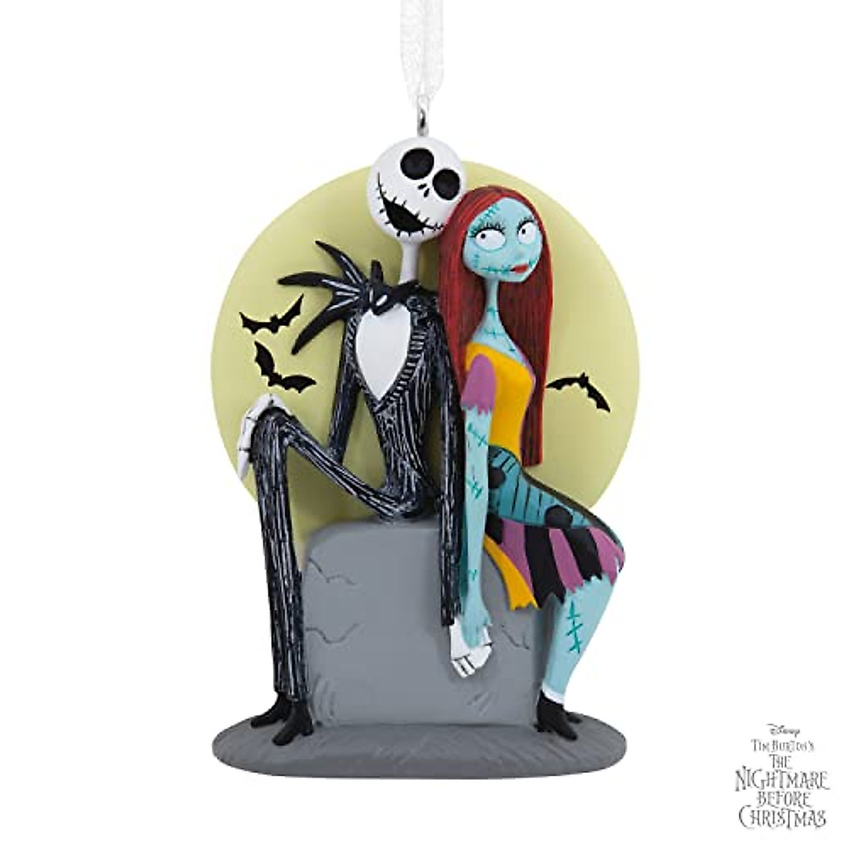 Hallmark Disney Tim Burton's The Nightmare Before Christmas Jack and Sally on Tombstone Christmas Ornament (0003HCM0845)