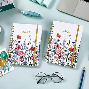 2024-2027 Monthly Planner - 3 Year Monthly Planner/Calendar 2024-2027, Jul. 2024 - Jun. 2027, 2024-2027 Monthly Planner, 6.3" x 8.4", 36 Monthly Calendar with Tabs + Back Pocket - Flowers