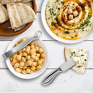 Oggi Charcuterie Utensil Set, Charcuterie Accessories, Cheese Knives Set - Stainless Steel, 3pcs with Knives/Spreaders & Tongs, 5" Long