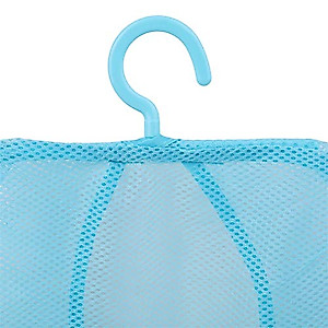 Timesuper Multipurpose Hanging Mesh Holder Clothespin Basket Bag Kitchen Bathroom Storage Organizer,Blue