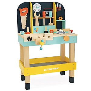 Le Toy Van - Wooden Toy Work Bench Set | Large Educational Construction Set for Role Play | Pretend Play Wooden Tools - Suitable for 3 Year Olds+