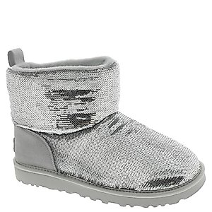 UGG Unisex-Child Classic Mini Mirror Ball Boot, Silver, 9 Toddler