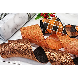 CT CRAFT LLC Christmas Wired Ribbon Assortment 27 Yards (2.5 Inch Wide 3Yards 9Rolls) for Christmas Fall Home Decor, Gift Wrapping, Bow Making, Wreath, DIY Crafts