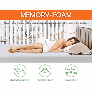 Queen Mattresses, 5/6/8/10/12 Inch Green Tea Cooling Queen Mattress Memory Foam Mattress for Cool Sleep & Pressure Relief, Certipur-Us Certified Queen Size Mattresses, Bed in a Box, (Queen, 8 Inch)