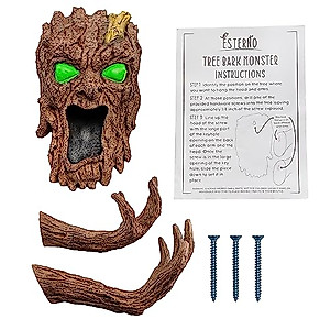 Esterno Tree Bark Monster Yard Decor, Bark Face Tree Person Decor for Garden and Halloween