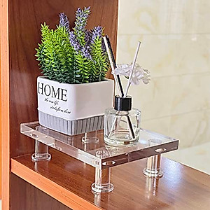Bigfety Acrylic Display Stand Riser Decorative, Clear Bases Pedestal for Table Countertop