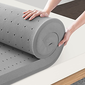 Maxzzz 3 Inch Memory Foam Mattress Topper Full Size, Medium Firm Bamboo Bed Mattress Topper, Ventilated Mattress Pad CertiPUR-US Certified Plush