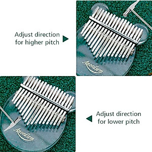 Anordsem Thumb Piano 17 Key Kalimba, Musical Instrument Acrylic Calimba Finger Harp Hand Piano, Birthday Christmas Thanksgiving Gift for Kids, Adults and Beginners