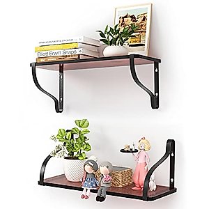 Acrylic Floating Shelves,15.7"Floating Shelves Wall Mounted Set of 2, Sturdy Thickness 10mm(0.4inch) Acrylic Shelves for Bedroom, Bathroom, Living Room, Kitchen, Laundry Room Storage & Decoration