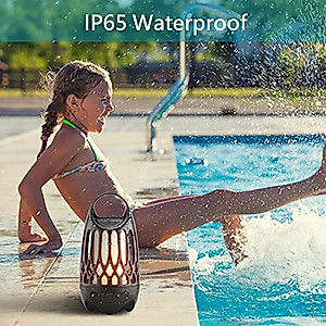 Viiwuu Portable Bluetooth Speakers with LED Flame Light - LED Table Lamp Speaker for Outdoor Atmosphere, Patio, Yard, Party Decor, Gift for Women and Men, Bluetooth 5.0 HD Audio Stereo Speaker