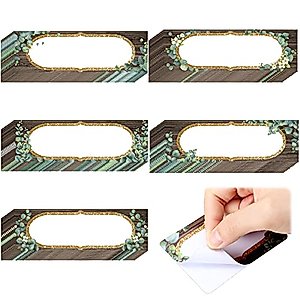 Kisston 100 Pcs Large School Name Tags, 3.5 x 11 Inch Self Adhesive Students Name Plates Kids Name Labels in 5 Designs for Classroom School Desks Name Tags Locker Labels Office Decor(Greenery Style)