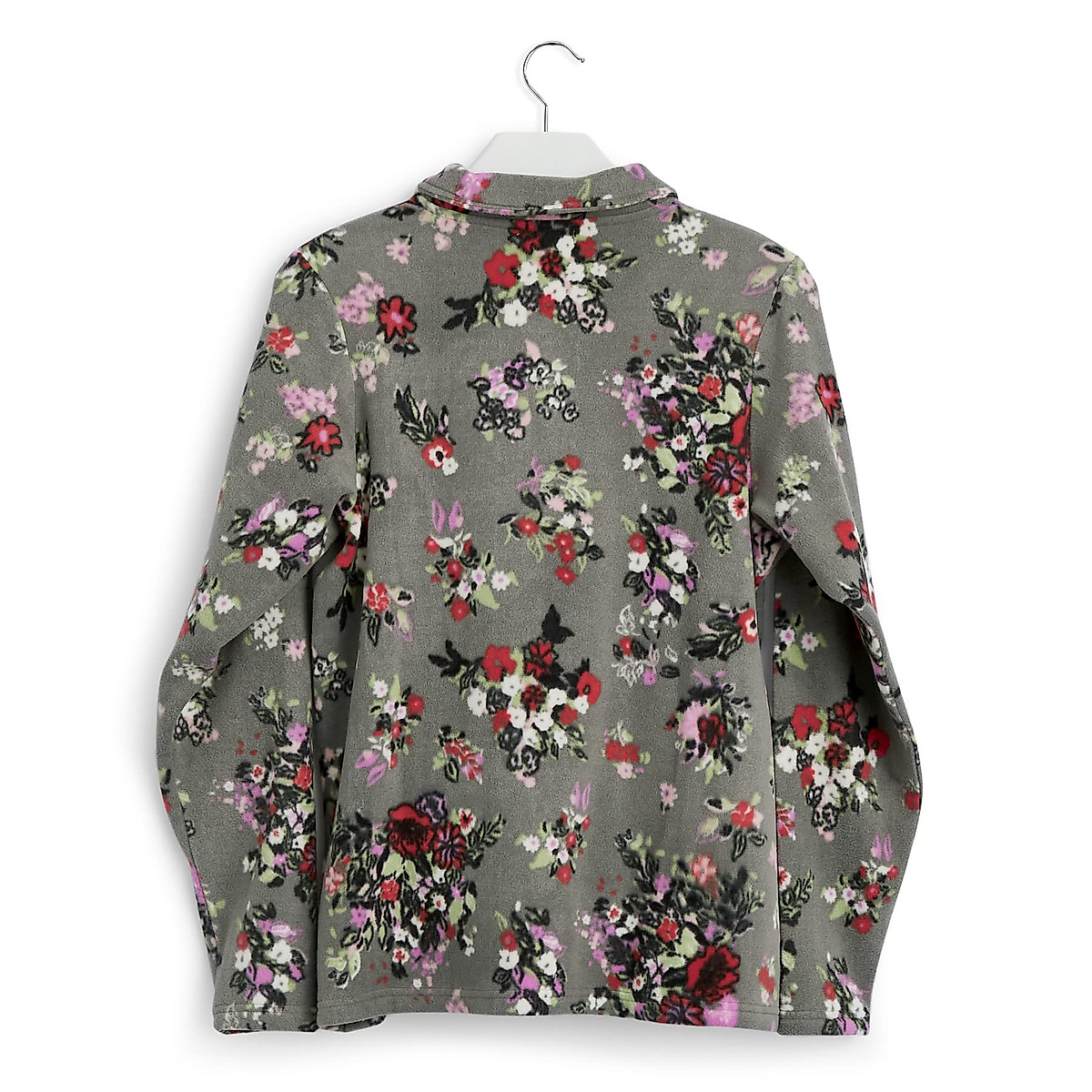 Vera Bradley Women's Snap Collar Fleece Pullover Sweatshirt With Pockets, Hope Blooms, Extra Large