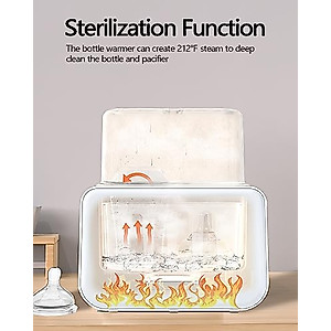 Baby Bottle Warmer, 8-in-1 Fast Milk Warmer for Breastmilk or Formula with Timer, 24H Constant Warming, with Defrost, Heat Baby Food Jars, Sterili-zing Function, Accurate Temp Control, Fits 2 Bottles