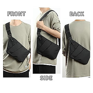 BROADREAM Personal Flex Bag for Men Women - Anti Theft Slim Crossbody Bag Sling Chest Backpack for Sport Travel Casual Hiking