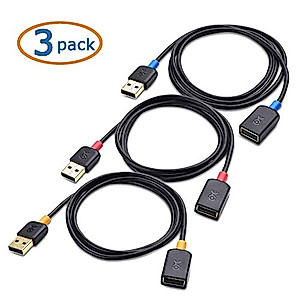 Cable Matters 3-Pack Short USB to USB Extension Cable 3 ft (Male to Female USB Extender Cable, USB Extension Cord)